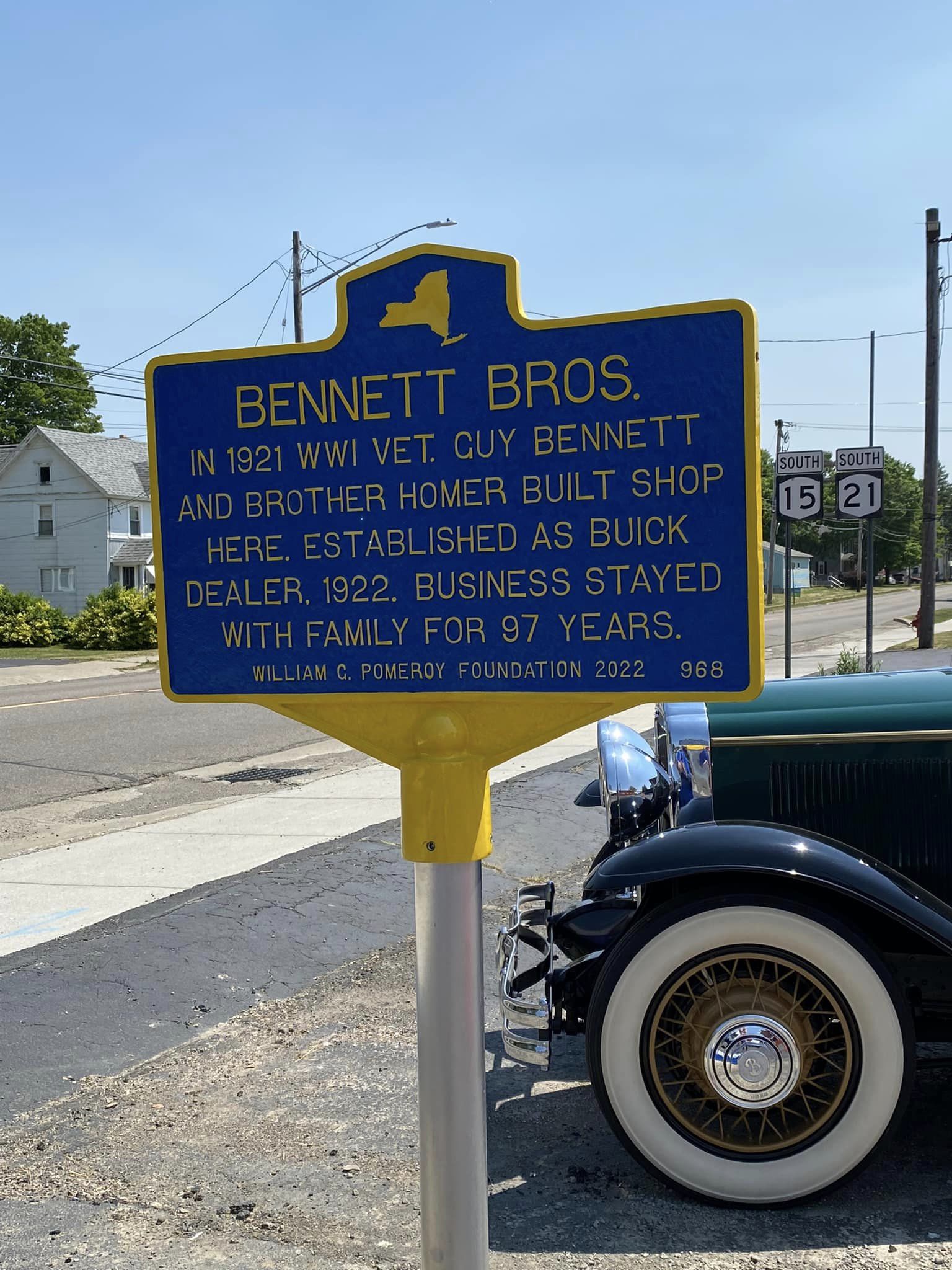 Historic marker set at the site of Bennett Brothers in Wayland, GALLERY ...