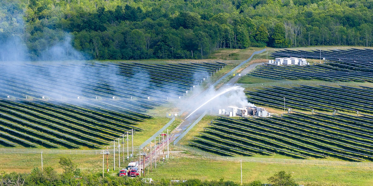 Lithium battery storage facility at solar farm in Jefferson County on ...