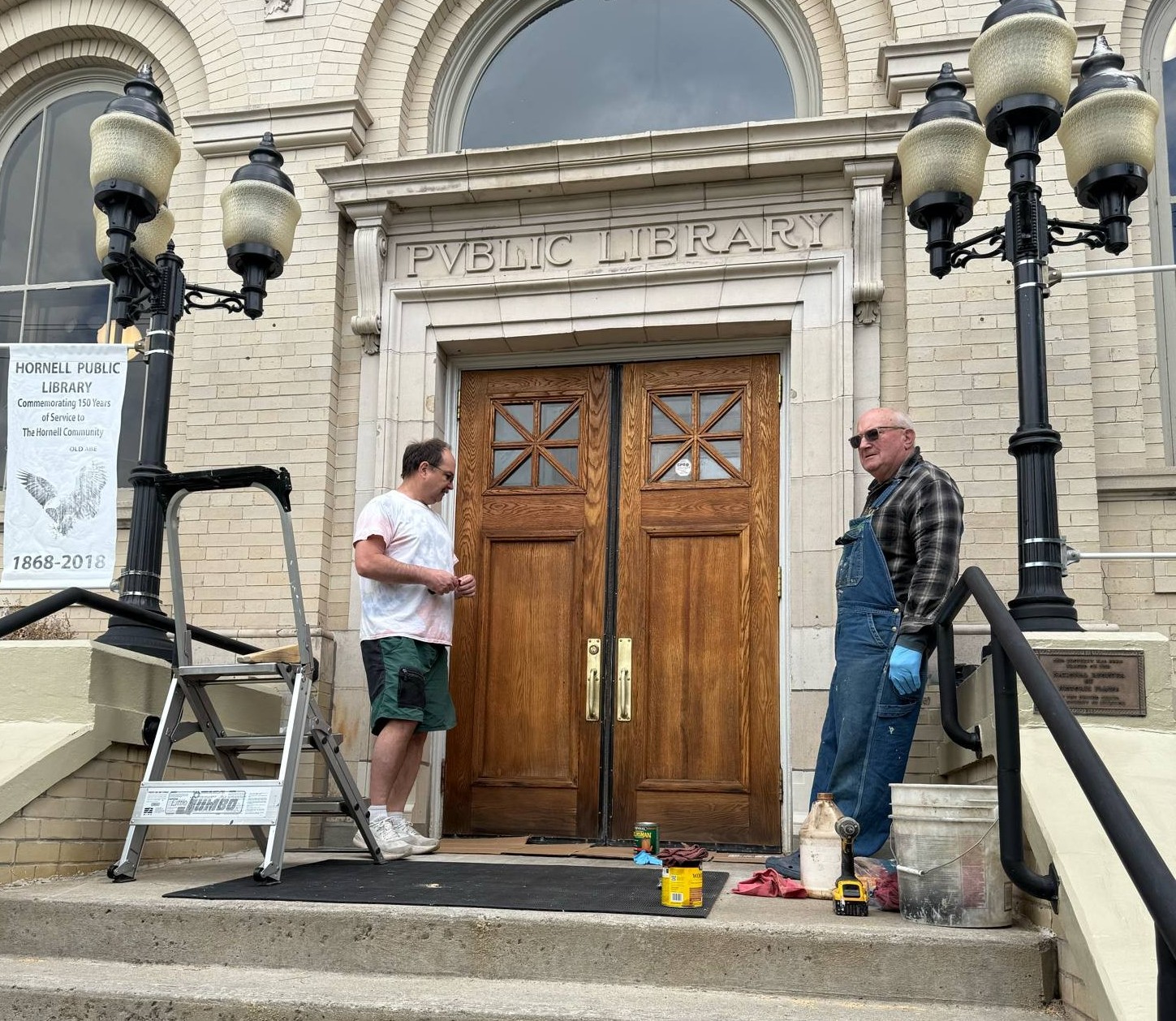 Good News: Hornell Public Library's iconic front door refurbished after ...